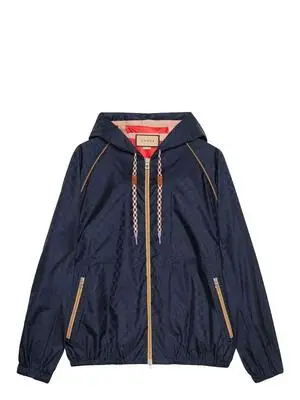 Gucci Technical Gg Hooded Jacket - Blue