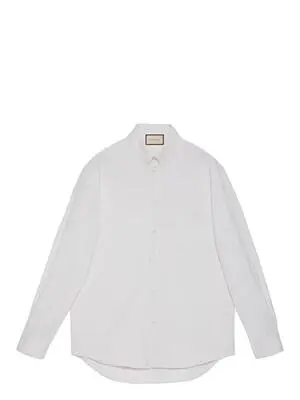 Gucci Oxford Cotton Shirt With Embroidery - White