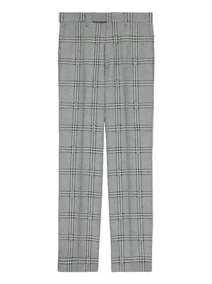 Gucci Horsebit Check Wool Tailored Pant - Grey