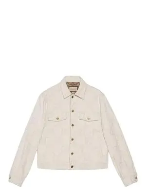 Gucci Maxi GG Denim Jacket Ivory