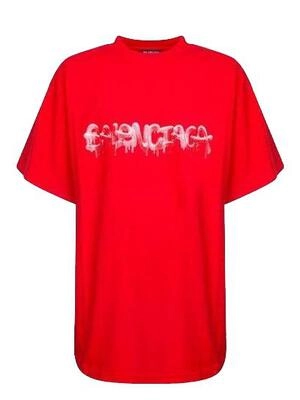 Balenciaga Balenciaga Slime Oversized T-shirt 'red White' Red/white