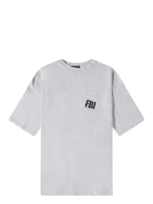 Balenciaga Fbi Oversized T-shirt 'heather Grey Black - Heather Grey/black