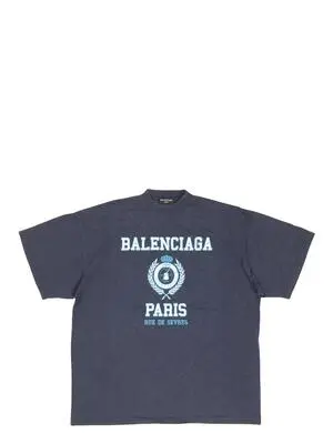 Balenciaga College Crest Oversized T-shirt - Navy