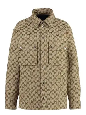 Gucci Gg Canvas Shirt 'beige Ebony - Beige/ebony