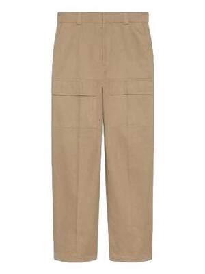 Gucci Cotton Wide Leg Cargo Pants - Light Brown