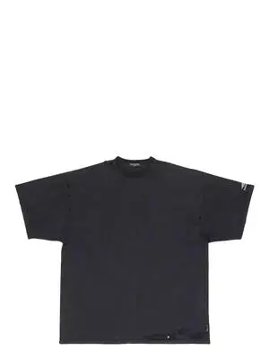 Balenciaga 3b Sports Icon Repaired Oversized T-shirt - Washed Black