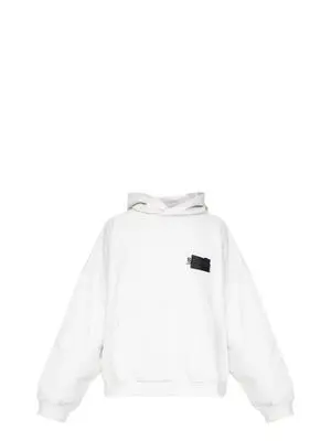 Balenciaga Balenciaga Oversized Hoodie With Graphic Detail Ecru