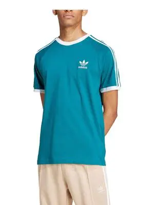 Adidas Adicolor 3-stripes T-shirt Asian Sizing Asia Sizing 'teal White - Teal/white
