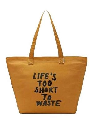 CONVERSE Converse Renew Life's Too Short To Waste Canvas Tote Bag Brown