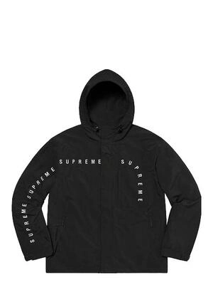 Supreme Curve Logos Ripstop Jacket - Black/white