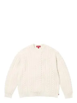 Supreme Applique Cable Knit Sweater - White