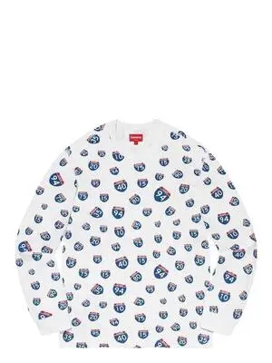Supreme Interstate Waffle Thermal - White/blue/red