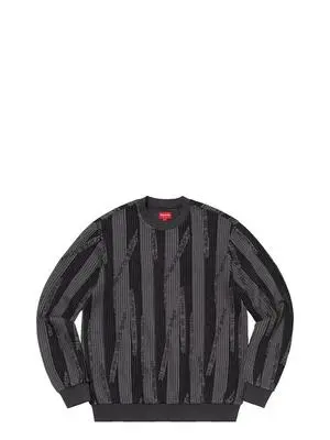SUPREME Supreme Textured Stripe Crewneck