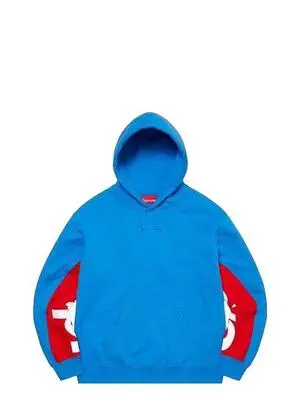Supreme Paneled Hooded Sweatshirt - Blue/red/white