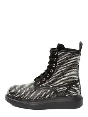 Alexander McQueen Hybrid Lace Up Boot - Black/silver