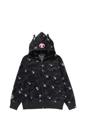 A BATHING APE X Kuromi Camo Full Zip Hoodie - Black