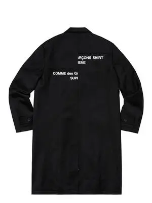 Supreme Fw18 X Comme Des Garcons Shirt Wool Overcoat - Black