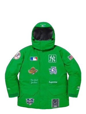 Supreme X New York Yankees Gore-tex 700-fill Down Jacket - Green/white