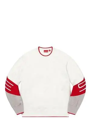 Supreme Stretch Crewneck - White/red/grey
