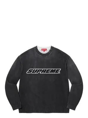Supreme Printed Washed Sweater - Black