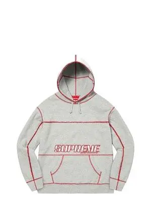 Supreme Supreme Coverstitch Hooded Sweatshirt Grey/red