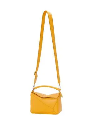 Loewe Small Puzzle Bag In Satin Calfskin - Yellow