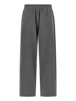 Brunello Cucinelli Elastic Waist Wide Leg Trousers - Black