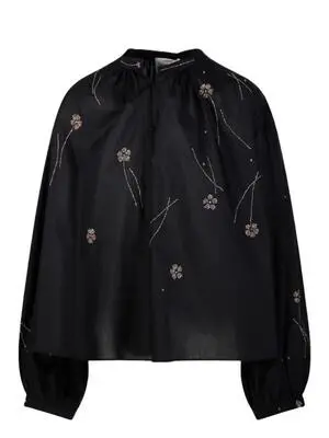 FORTE_FORTE Embroidered Long-sleeve Shirt - Black