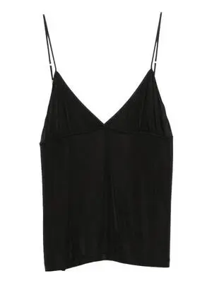 Saint Laurent V-neck Camisole With Open Back - Black