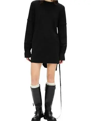 ANN DEMEULEMEESTER Lucina Paneled T-shirt Mini Dress - Black