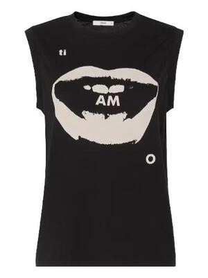 Fendi Sleeveless Jersey Top With Graphic Print - Black