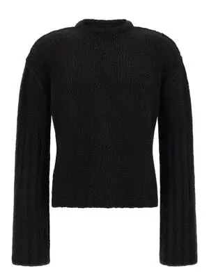 Rick Owens Ribbed-knit Crew Neck Long Sleeve Sweater - Black