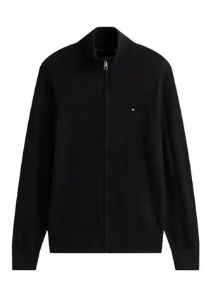 Tommy Hilfiger Embroidered Logo Zip-up Jumper - Black