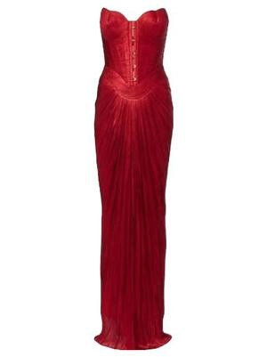 MARIA LUCIA HOHAN Kiera Silk Tulle Corset Gown - Red