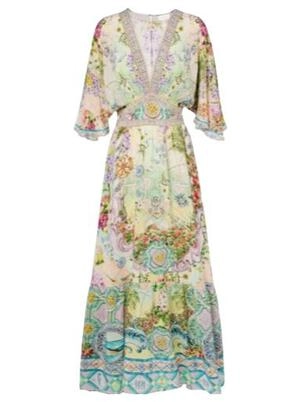 Camilla Embellished Silk Maxi Dress - Nude