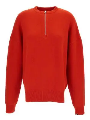 Extreme Cashmere Half-zip Drop Shoulder Sweater - Red