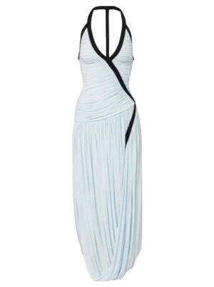 Christopher Esber Christopher Esber Suspended Ruched Jersey Maxi Dress White