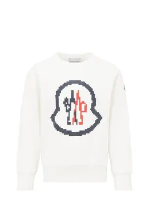 Moncler Pixelated Logo Sweatshirt - White