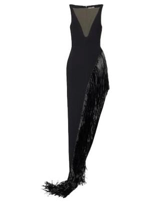 DAVID KOMA David Koma Fringed Asymmetrical Gown