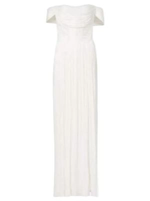 MARIA LUCIA HOHAN Sharon Off-shoulder Silk Gown - White