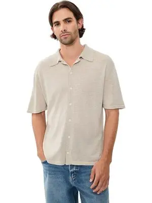 THE ELDER STATESMAN Libeccio Knit Polo - Ecru