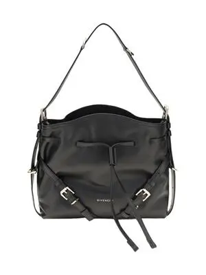Givenchy Small Voyou Bucket Handbag In Glossy Leather - Black