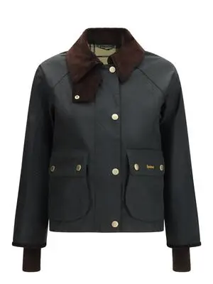 Barbour Beadnell Cropped Waxed Jacket - Green