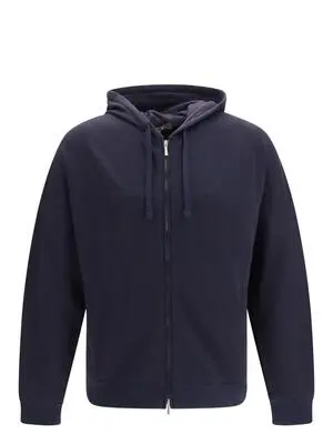 Loro Piana Cotton And Cashmere Bomber Hoodie - Blue