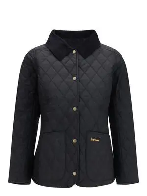 Barbour Quilted Jacket With Corduroy Collar - Blue