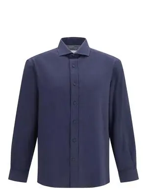 Brunello Cucinelli Cotton Shirt Blue