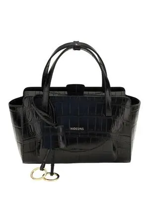 HIDESINS Small Flap Handbag In Calfskin Leather - Black