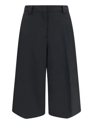 THE LATEST E-dakota 3120 Wool-blend Wide-leg Pants - Black