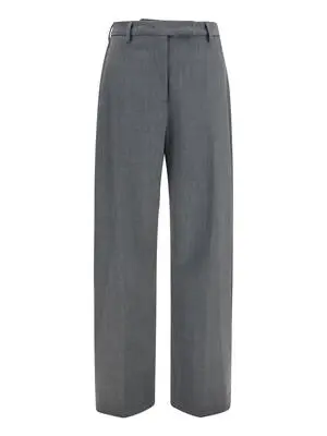 THE LATEST Straight-leg Wool-blend Trousers - Grey