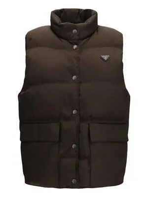 Prada Re-nylon Down Gilet - Brown